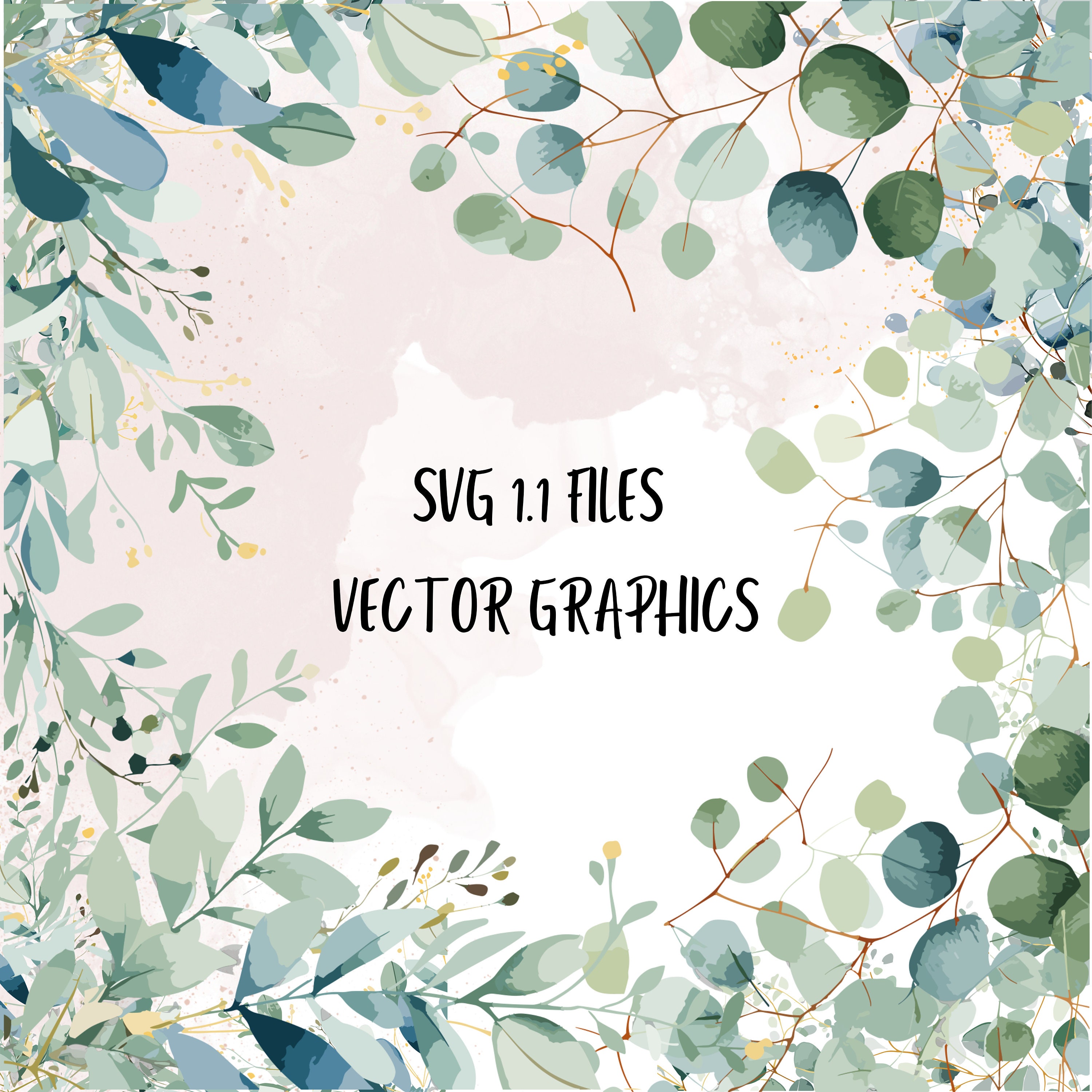 Eucalyptus Watercolor Clipart Greenery PNG Eucalyptus - Etsy