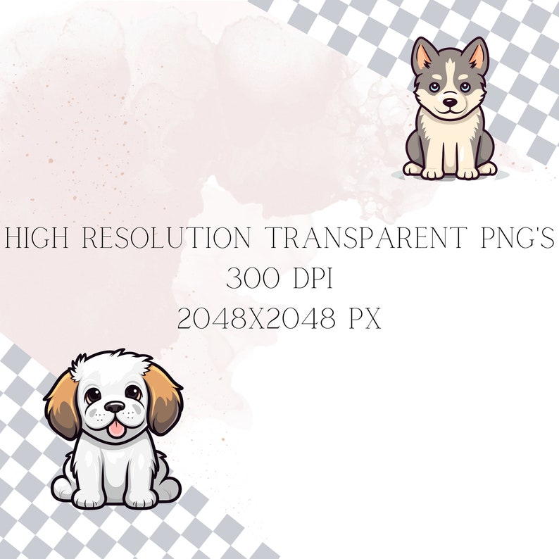 Cute Puppies Clipart Bundle PNG Chibi Dogs Kawaii PNG Stickers - Etsy