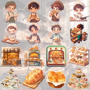 Bakery Clipart Bundle Food PNG Cute Couple Clipart Kitchen ...