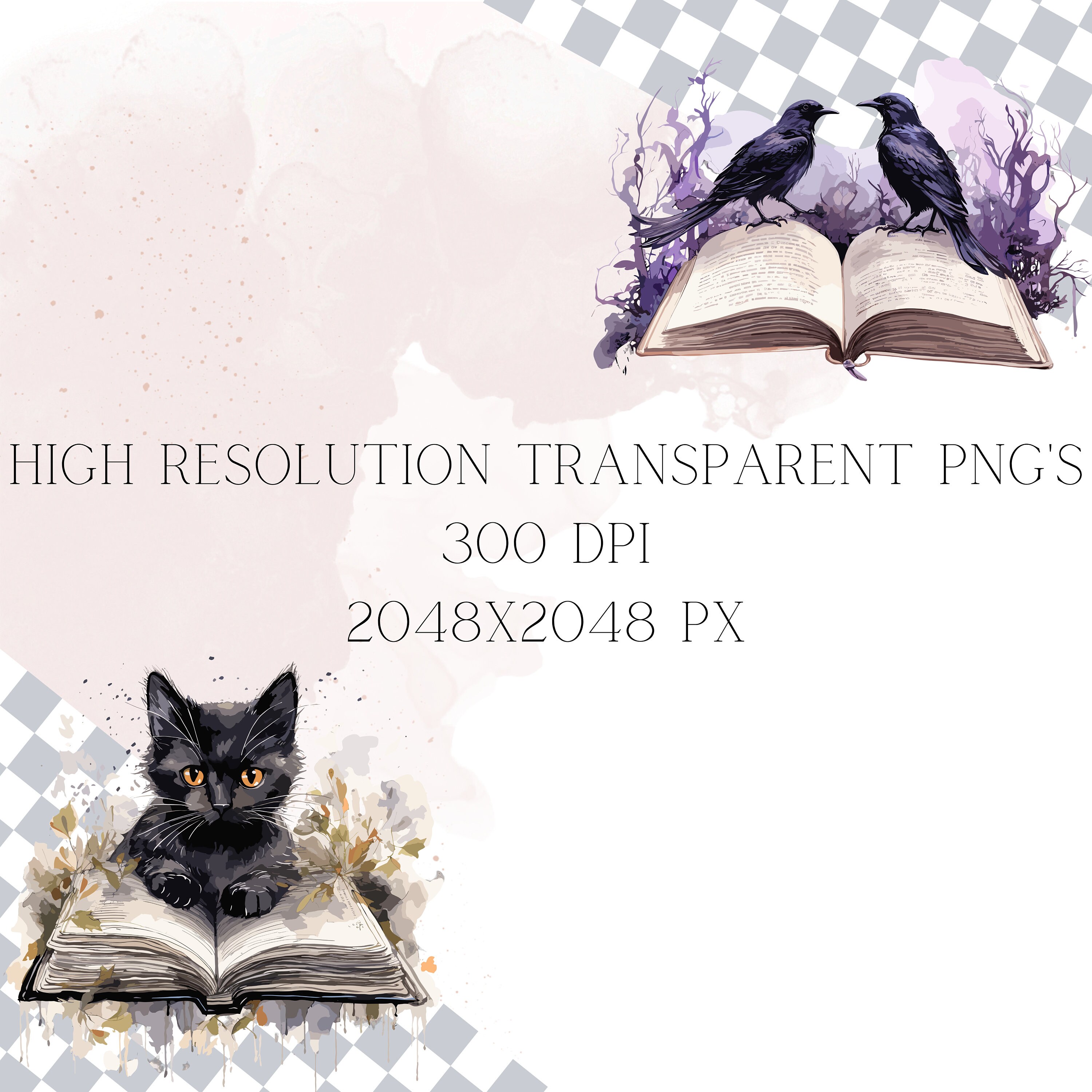 Watercolor Fantasy Books PNG Magic Halloween Clipart Spooky - Etsy