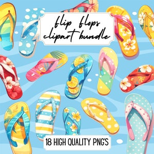 Summer Flip Flops PNG Summer Vibes Beach Life Clipart Bundle Summer ...