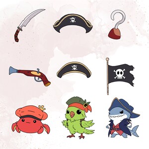 Cute Pirates Clipart Bundle Pirate Kids PNG Printable Nautical Images ...