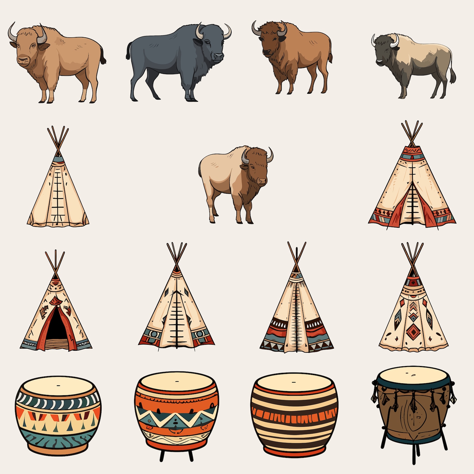 Native American Clipart: Indigenous Tribe PNG SVG Bundle - Etsy