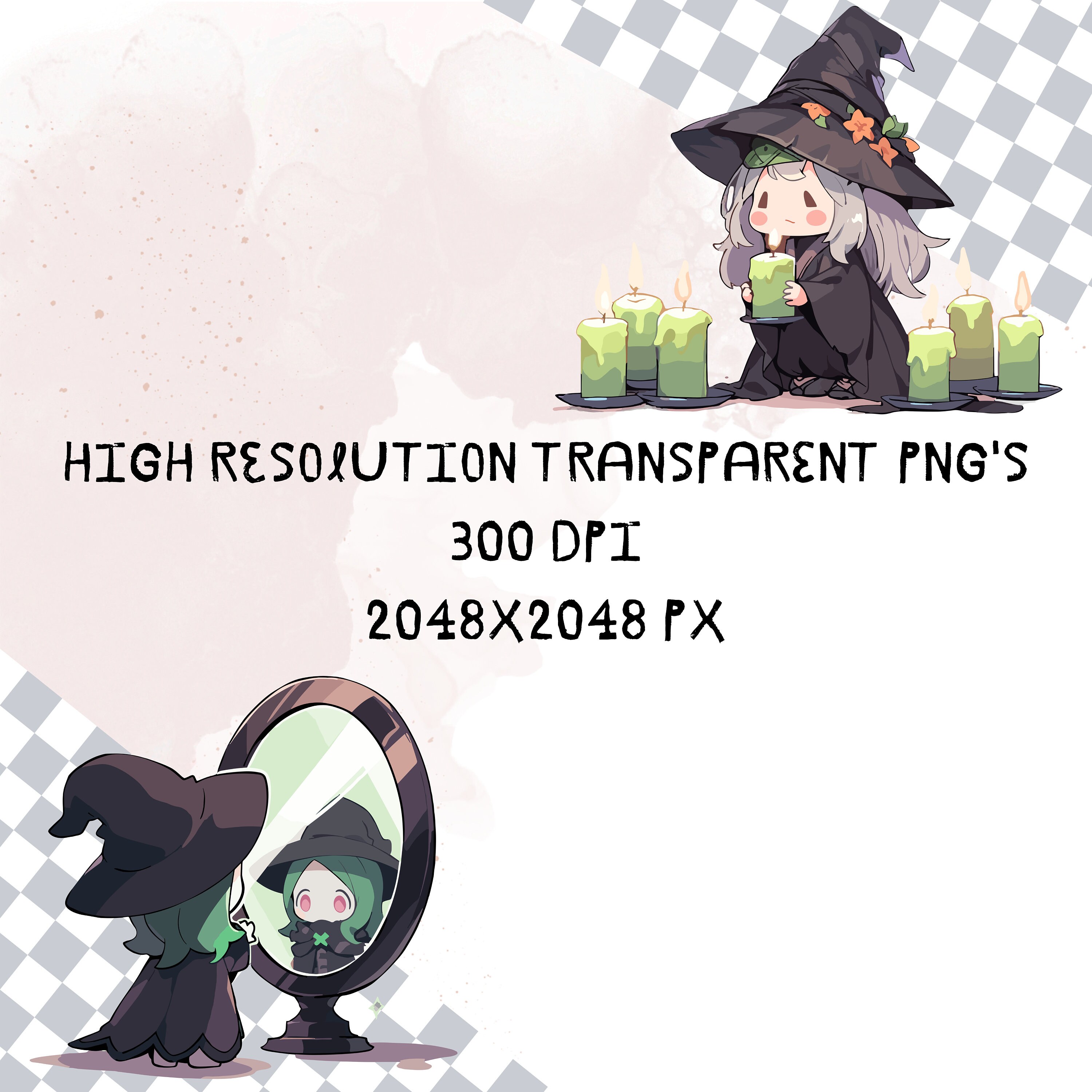 Cute Witch Clipart Chibi Halloween Witches PNG Little Girl SVG - Etsy