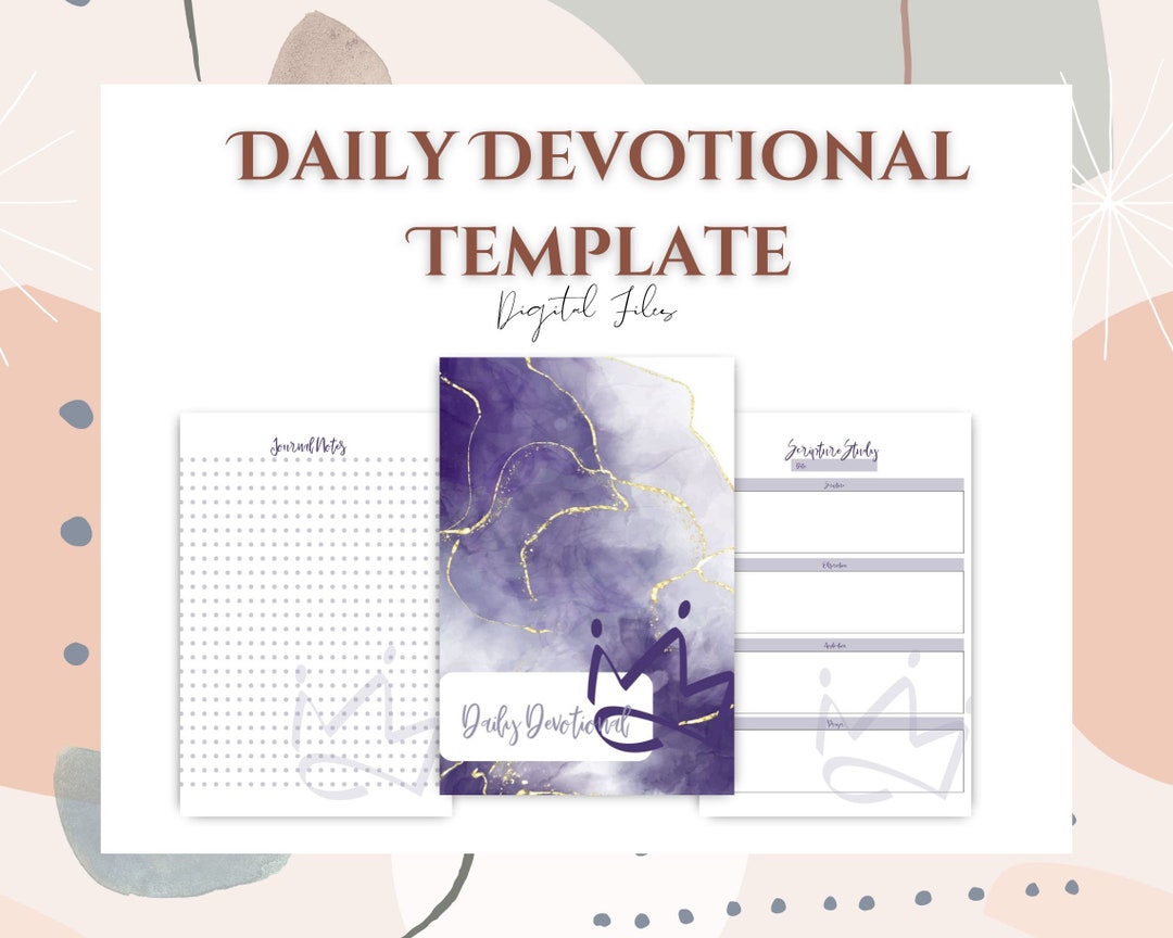 Daily Devotional Template, Printable Pages, Prayer Journal, Bible Study ...