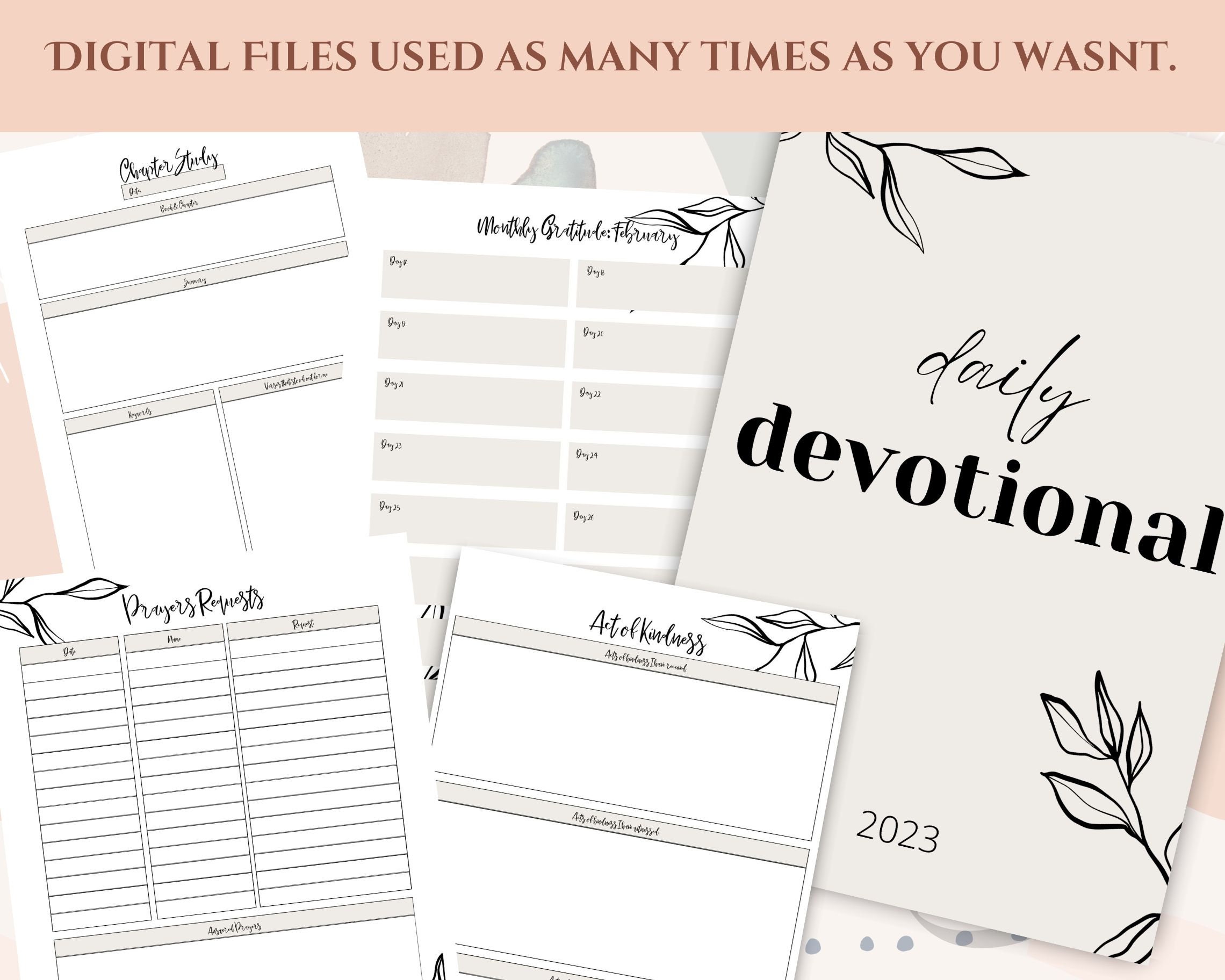 Daily Devotional Template, Printable Pages, Prayer Journal, Bible Study ...