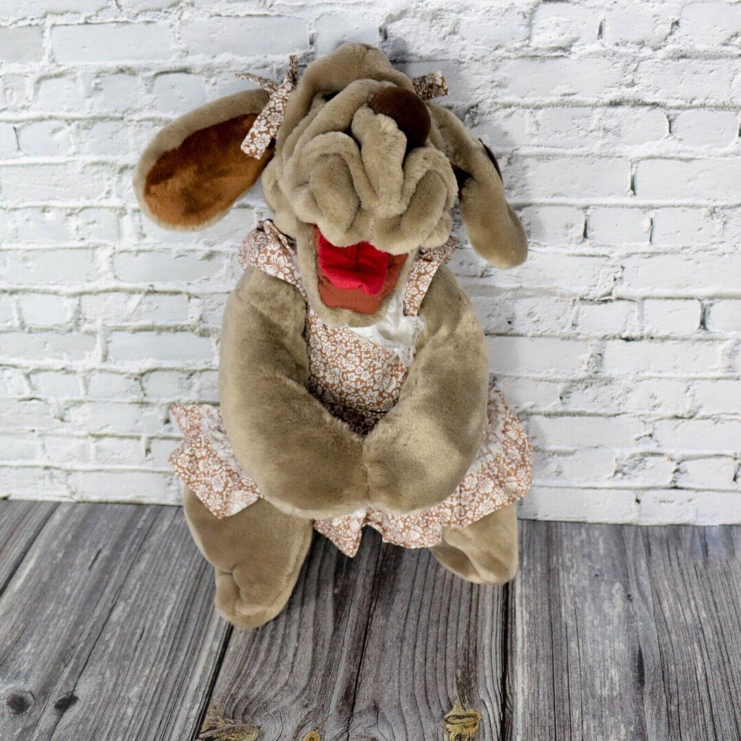 1981 Ganz Heritage Collection Wrinkles Brown Dog Dress Puppet Plush ...