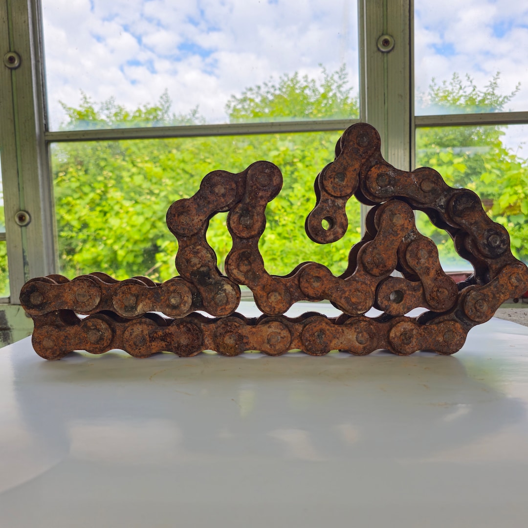 Large Rusted Metal Chain: Antique Farm Tool Steampunk Sculpture - Etsy
