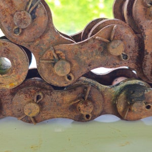 Large Rusted Metal Chain, Antique Farm Tool, Vintage Steampunk ...