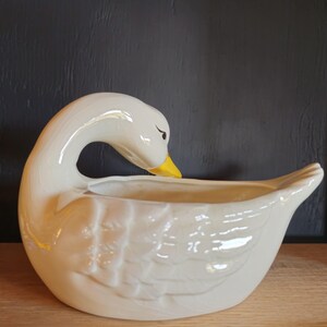 Vintage Cute Ceramic Duck Planter, Duck Nursery Farmhouse Decor for ...