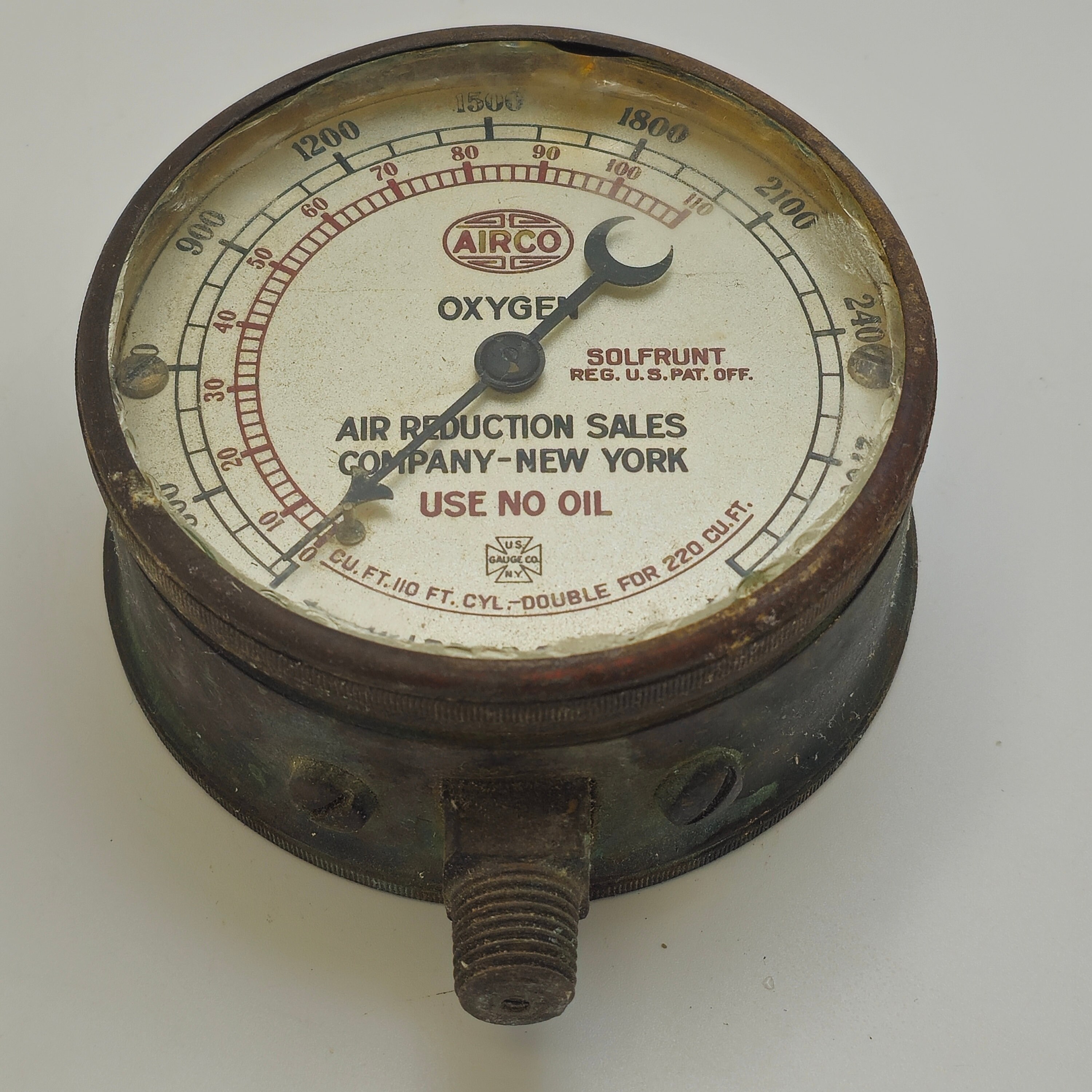 Antique Pressure Gauge AIRCO Brass, Steampunk Industrial Salvage, Old ...