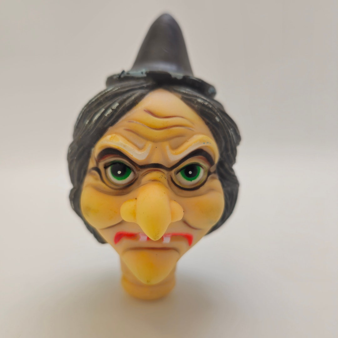 Vintage Witch Decor Witchy Hag as Wicked Witch Doll Head With Witches ...