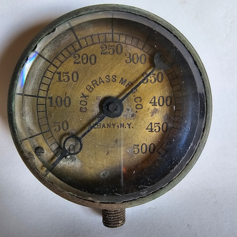 Antique Pressure Gauge Cox Brass Steampunk Industrial - Etsy
