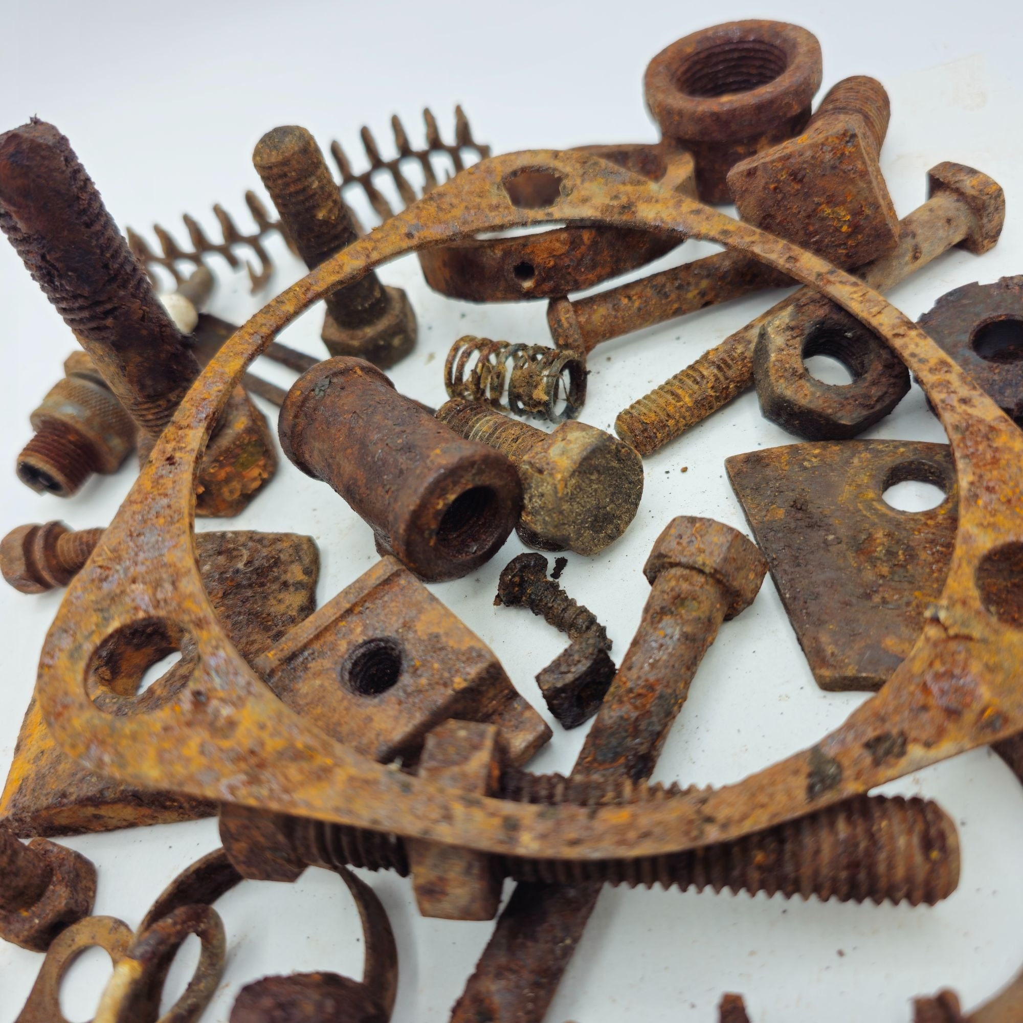 50 Pieces of Rusted Metal Assemblage, Unique Group of Rusty Iron, Old ...