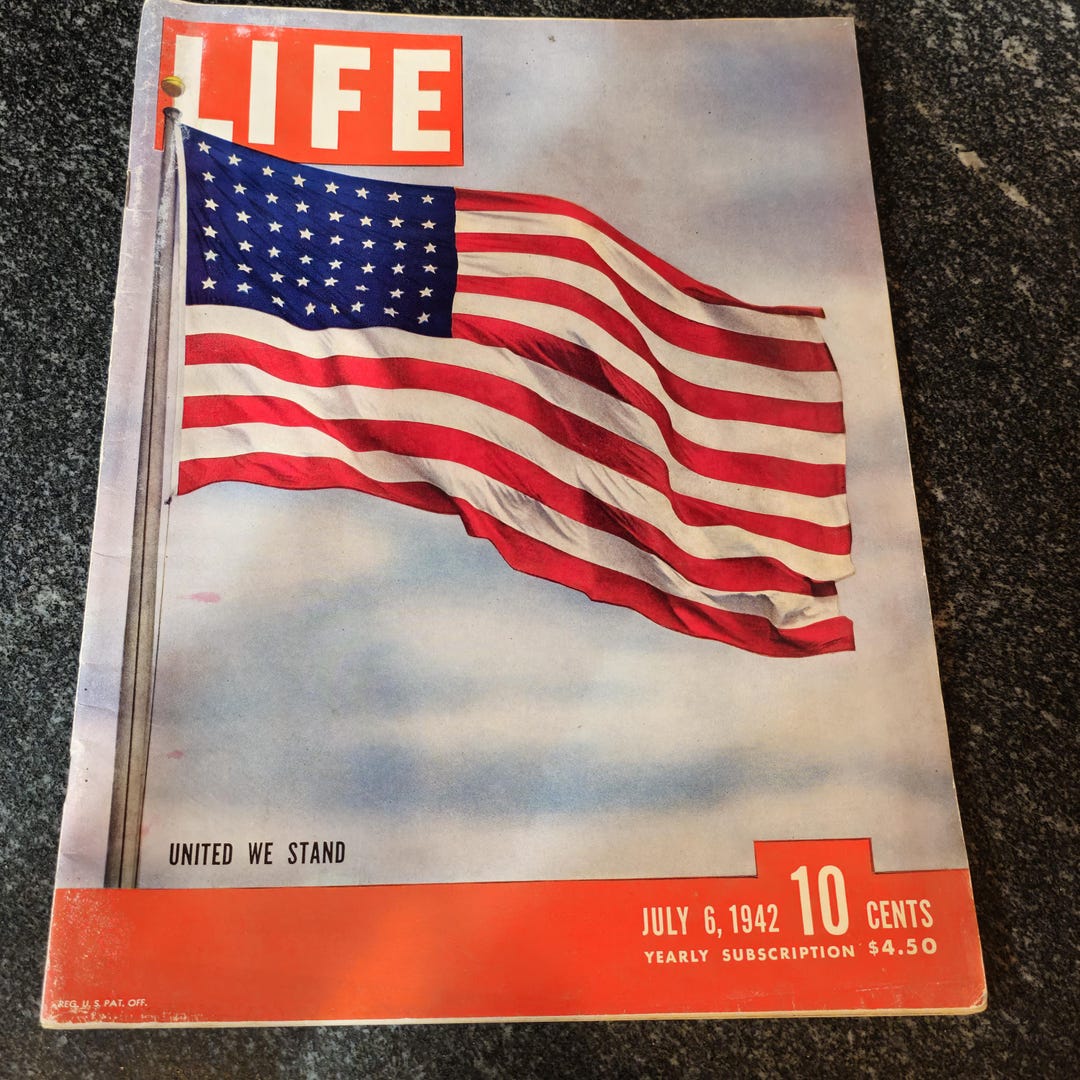 Vintage LIFE Magazine 1942 American Flag, Patriotic Coffee Table Book ...