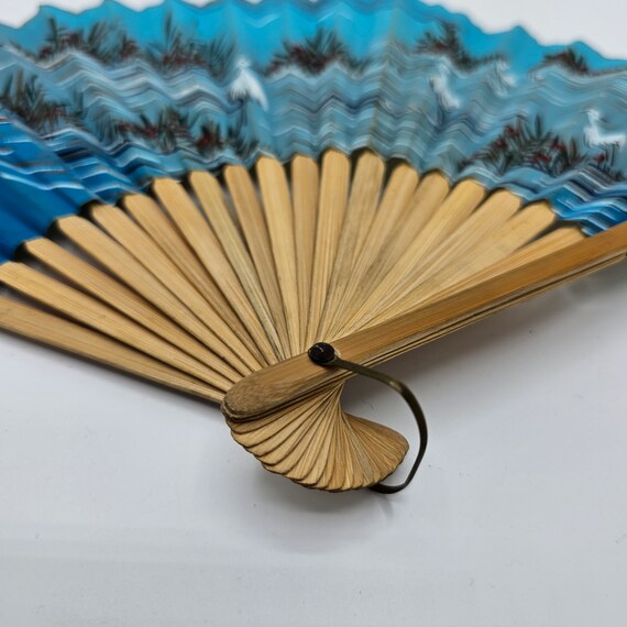 Vintage Folding Hand Fan 1940s Fashion Hand painted N… - Gem