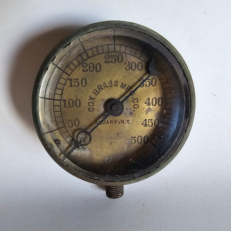 Antique Pressure Gauge Cox Brass Steampunk Industrial - Etsy
