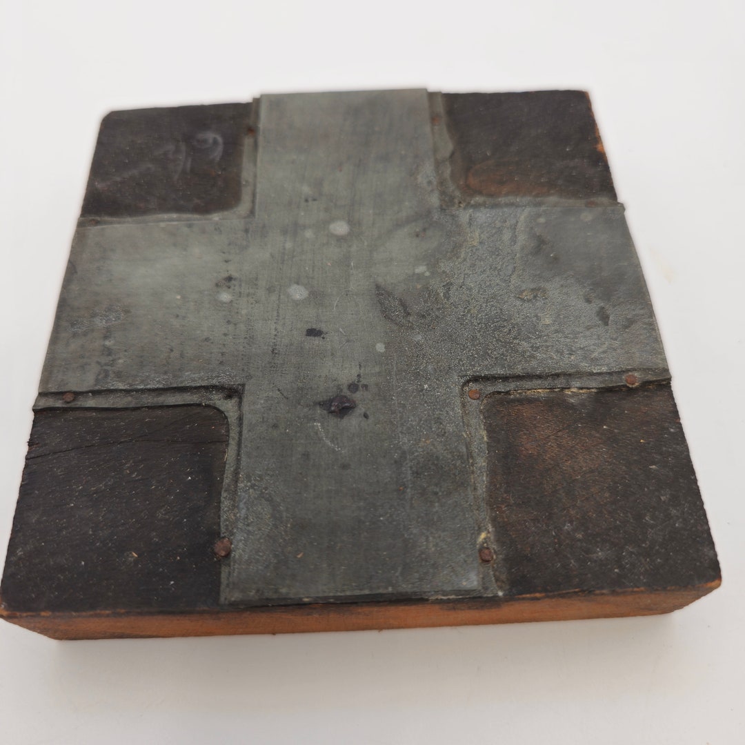 Wooden Letterpress Plus Sign Greek Cross Printing Block, Large Stamp ...