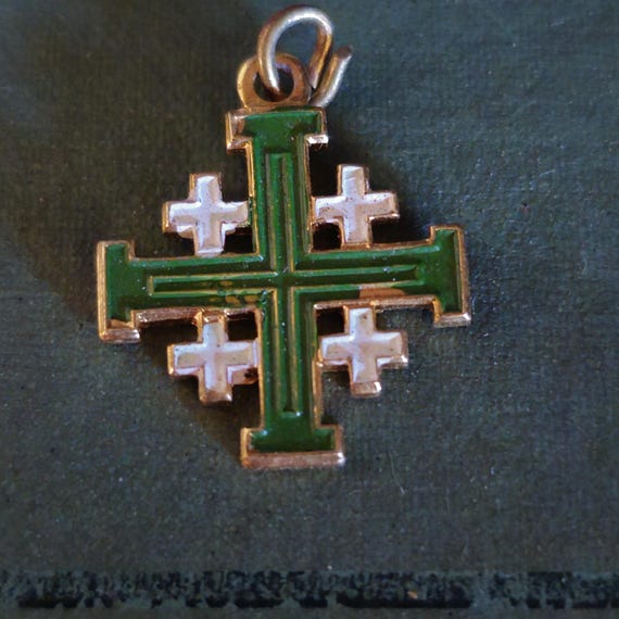 Vintage Religious Jerusalem Five Fold Cross Gold Tone… - Gem