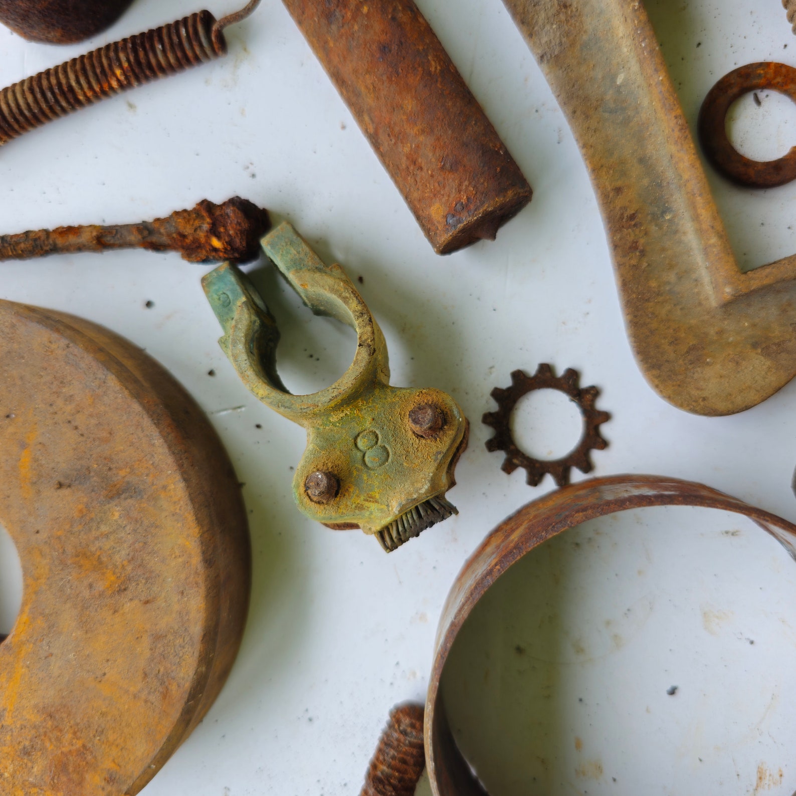 50 Pieces of Rusted Metal Assemblage, Unique Group of Rusty Iron, Old ...