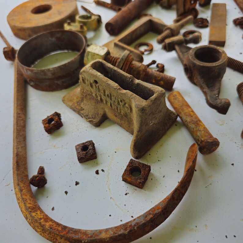 50 Pieces of Rusted Metal Assemblage, Unique Group of Rusty Iron, Old ...