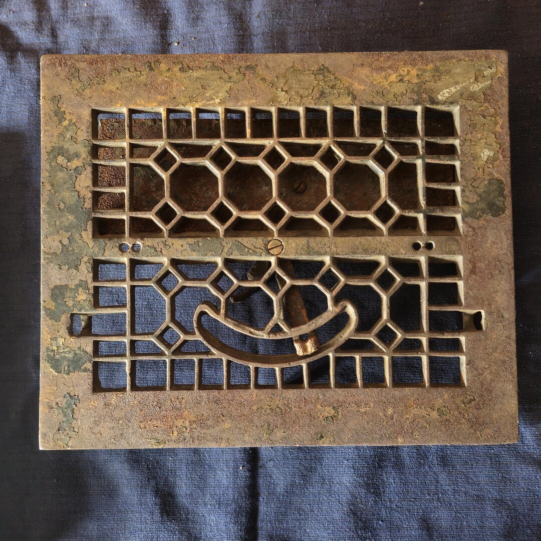 Rustic Metal Heat Grate, Industrial Salvage Register, Vintage Garden ...
