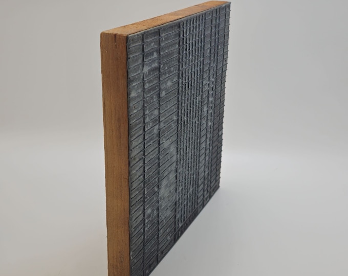 Vintage Large Metal Printing Press Block, Industrial Salvage, Office ...