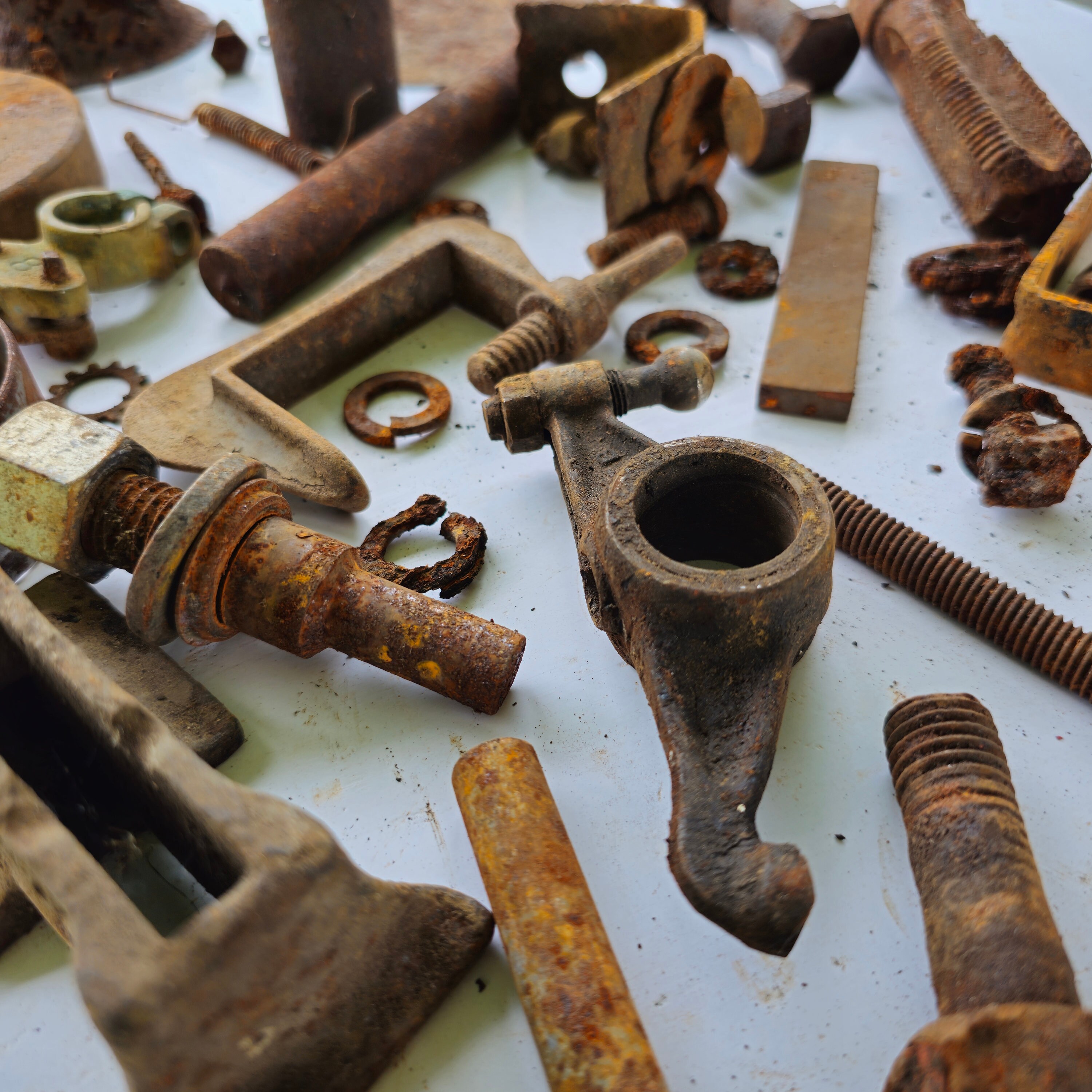 50 Pieces of Rusted Metal Assemblage, Unique Group of Rusty Iron, Old ...