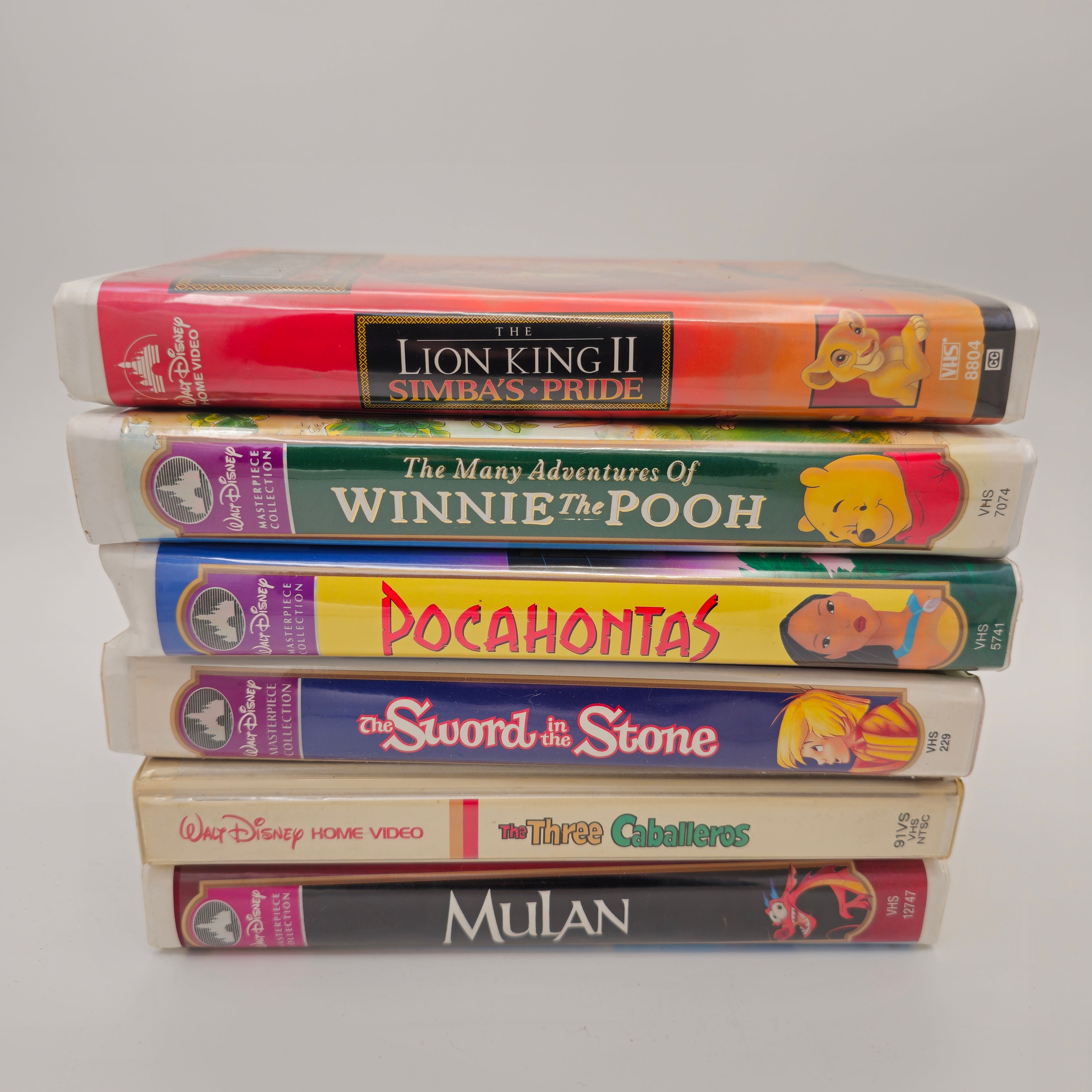 Vintage Disney Collectible VHS Tapes, Nursery Shelf Decor, Retro Kids Room, Walt Disney Classics