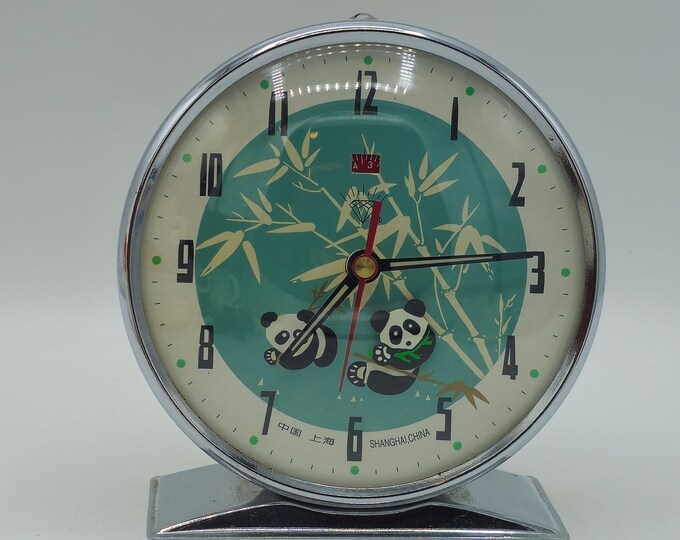 Panda Bear Vintage Mechanical Clock, Wind up Alarm Clock, Retro Decor ...