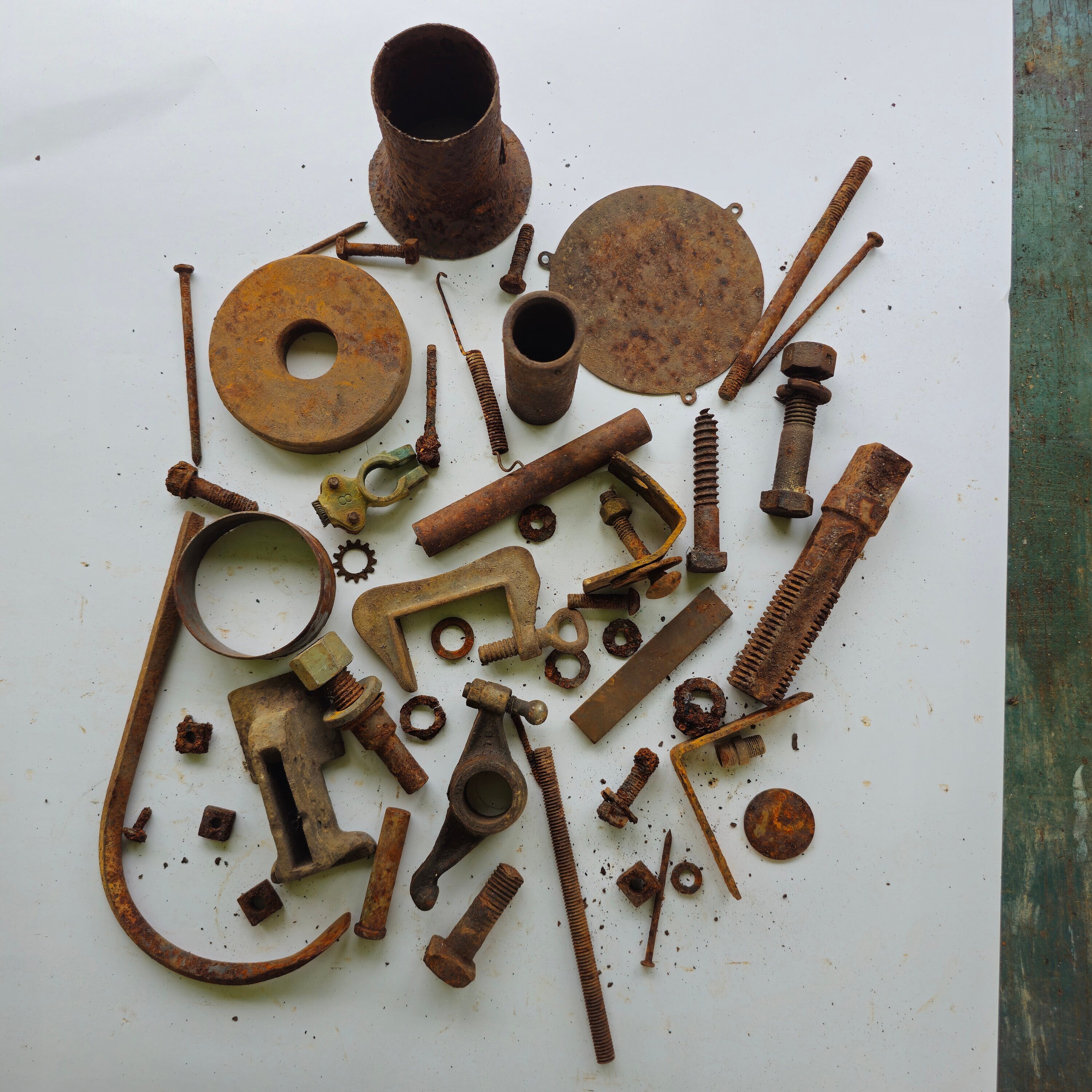50 Pieces of Rusted Metal Assemblage, Unique Group of Rusty Iron, Old ...