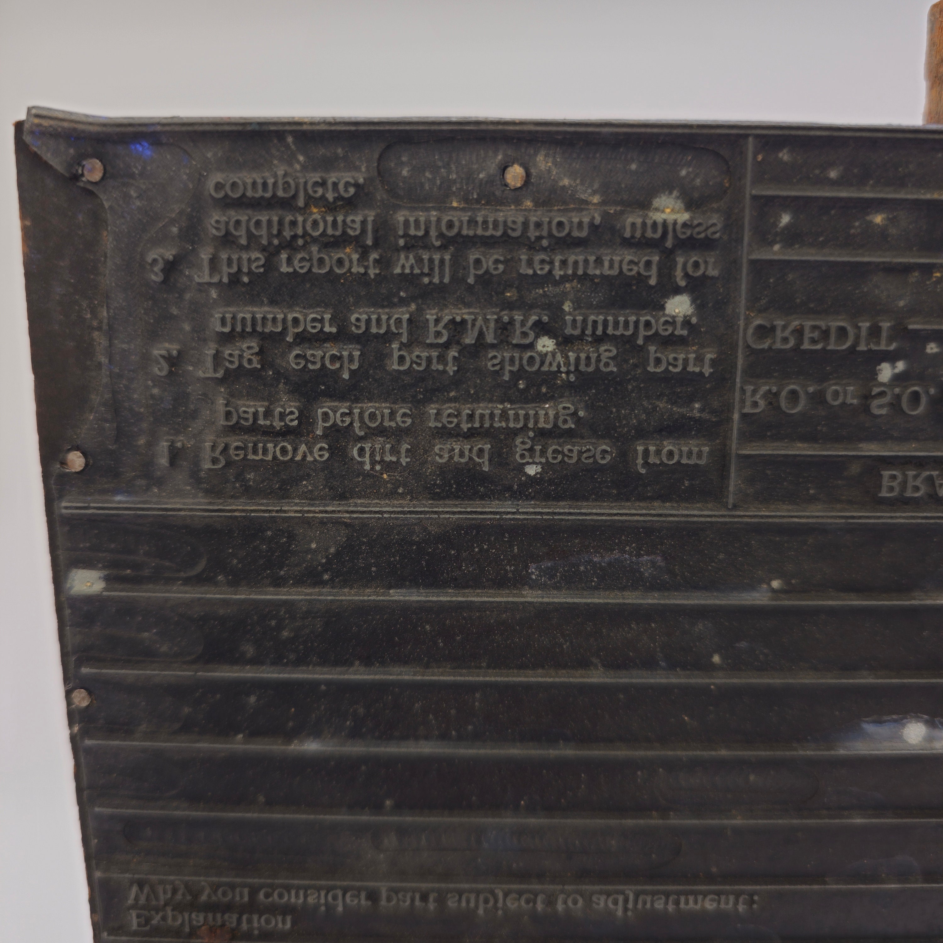 Vintage Large Metal Printing Press Block, Industrial Salvage, Office ...