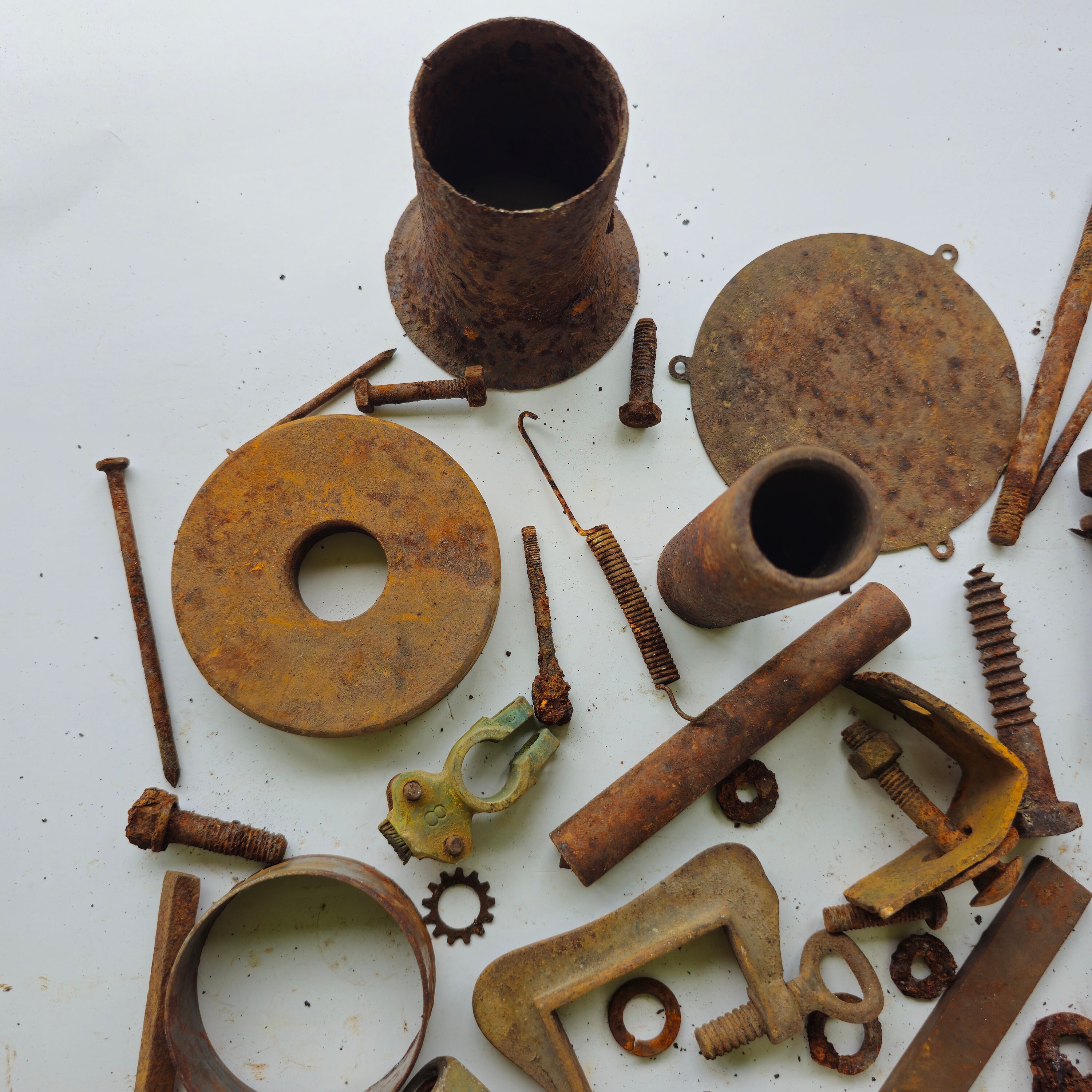 50 Pieces of Rusted Metal Assemblage, Unique Group of Rusty Iron, Old ...