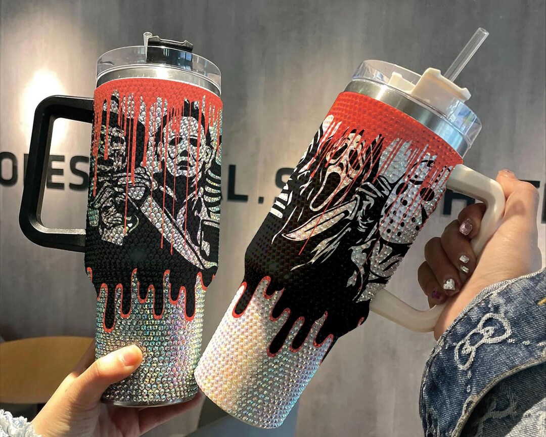 Halloween Horror Movie Characters Tumbler 40oz, Horror Bling Ghost 40oz ...