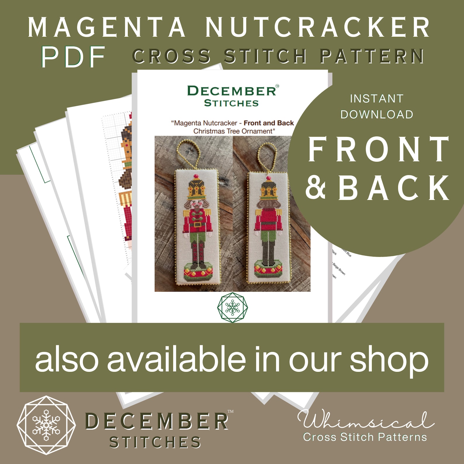 Patriotic Nutcracker Front & Back Cross Stitch Pattern for - Etsy