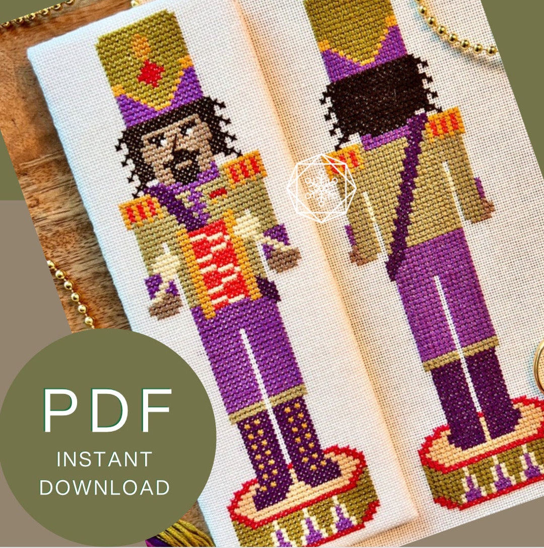 Cross Stitch Pattern of Samuel the Musician Nutcracker Front & Back ...