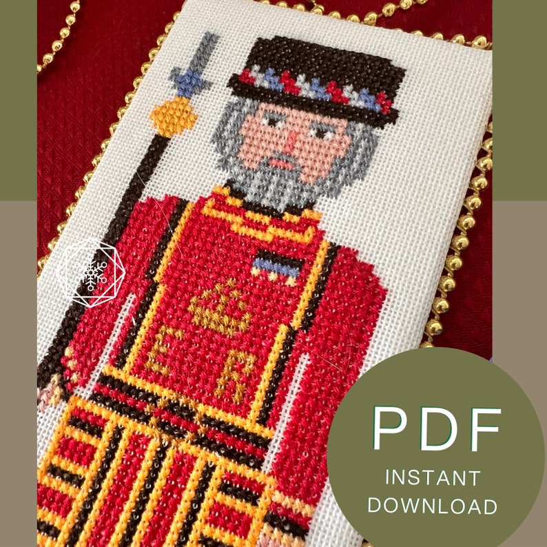Beefeater Cross Stitch Pattern: Nutcracker Christmas Ornament (PDF ...