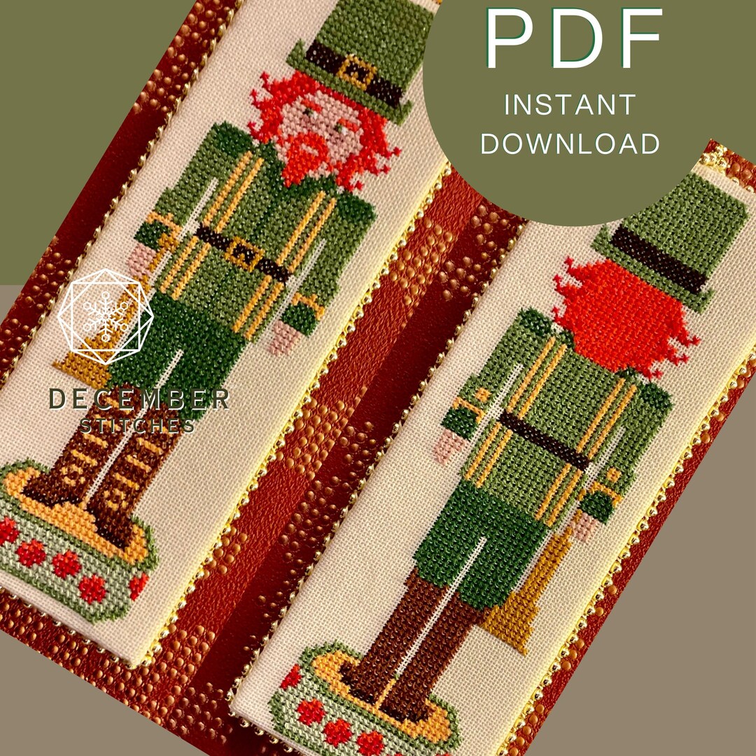 Irish Nutcracker Front & Back Cross Stitch Pattern, Christmas Tree ...