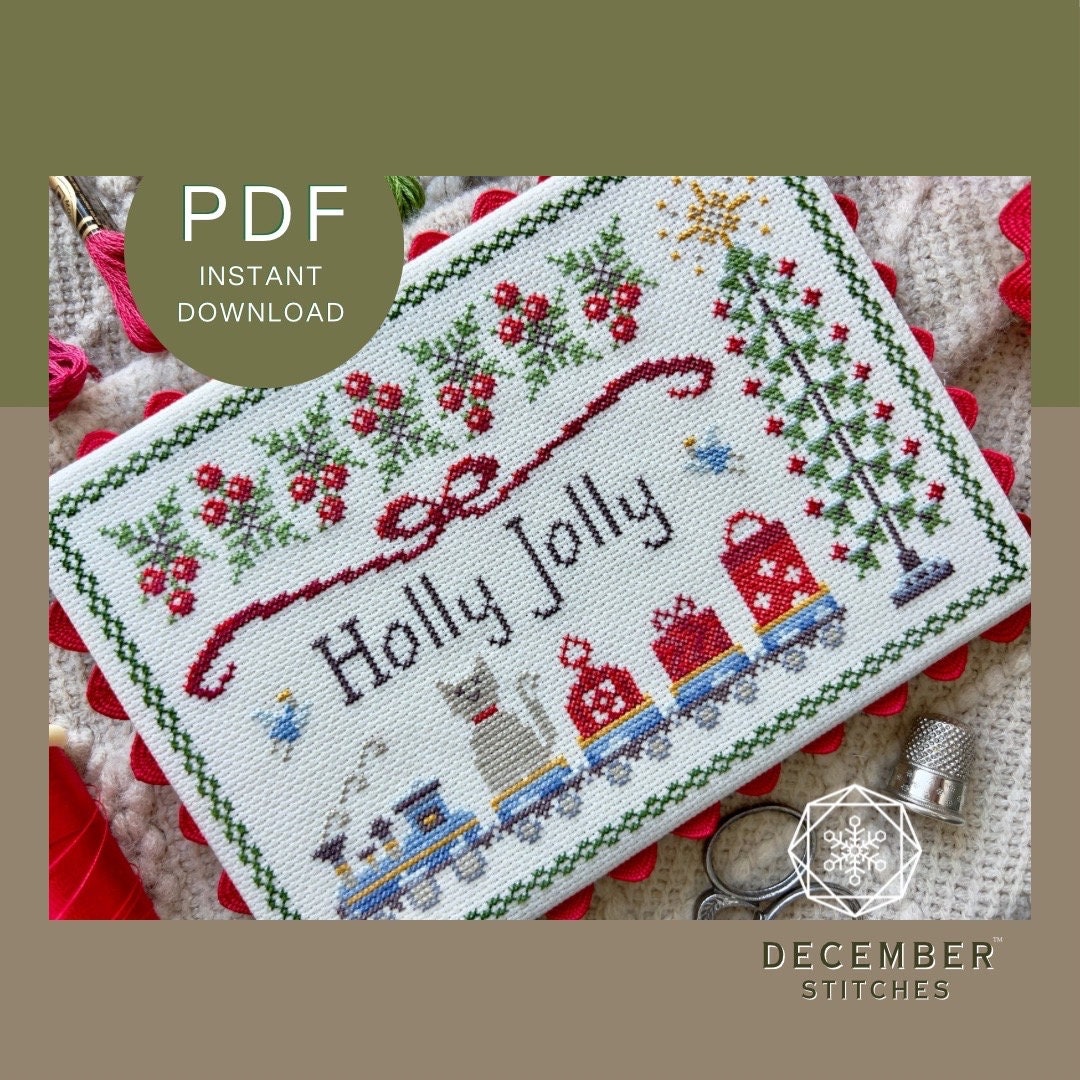 Holly Jolly Sampler Cross Stitch Pattern, PDF Instant Download X Stitch ...