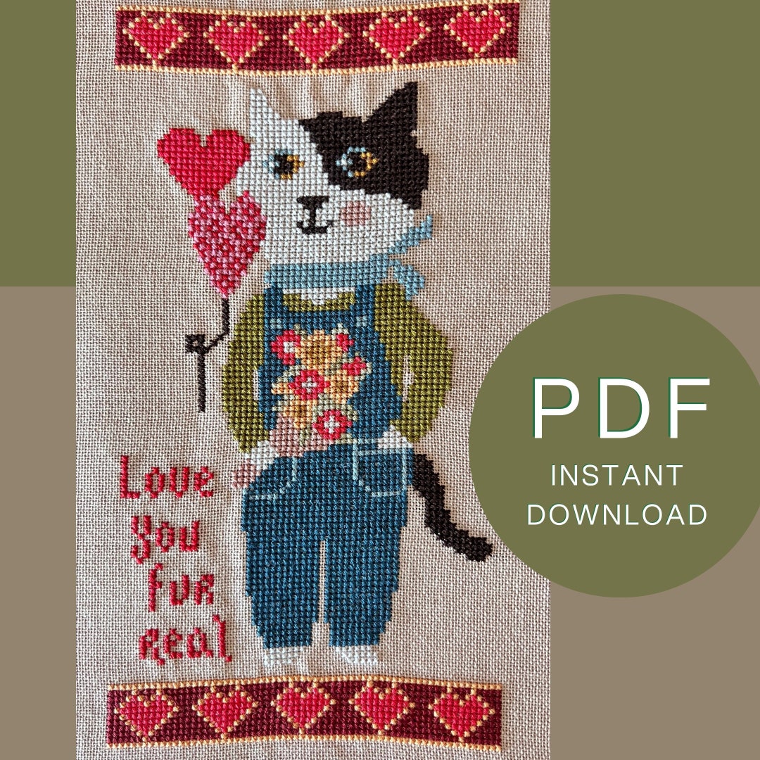 Simon the Cat Cross Stitch Pattern Instant Download PDF, for a ...