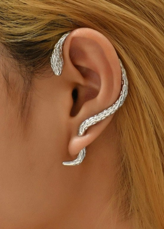 Snake Cartilage Gold Conch Serpent Earring Snake Ear Climber - Etsy