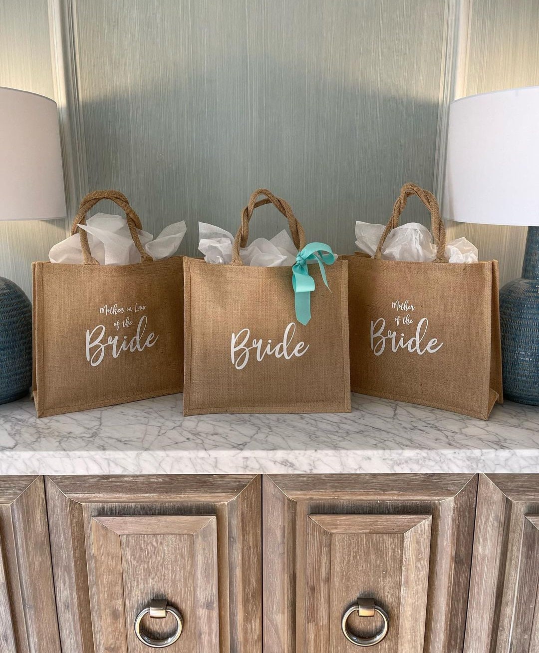 Personalized Bridesmaid Tote Gift Bags, Bridesmaid Burlap Tote Bag ...