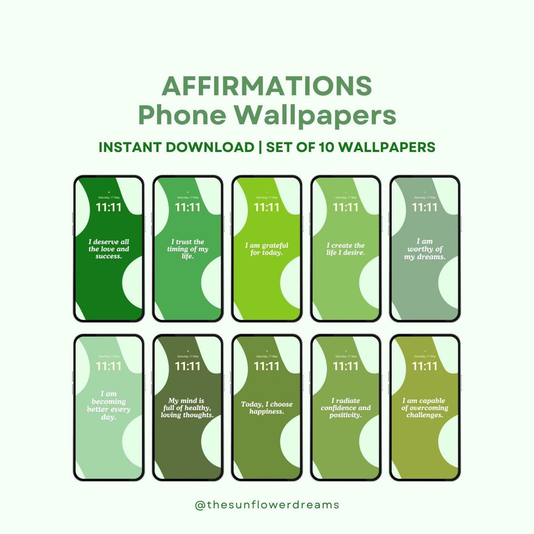 Self-love Phone Wallpapers Bundle | 10 Motivational iPhone Wallpapers ...