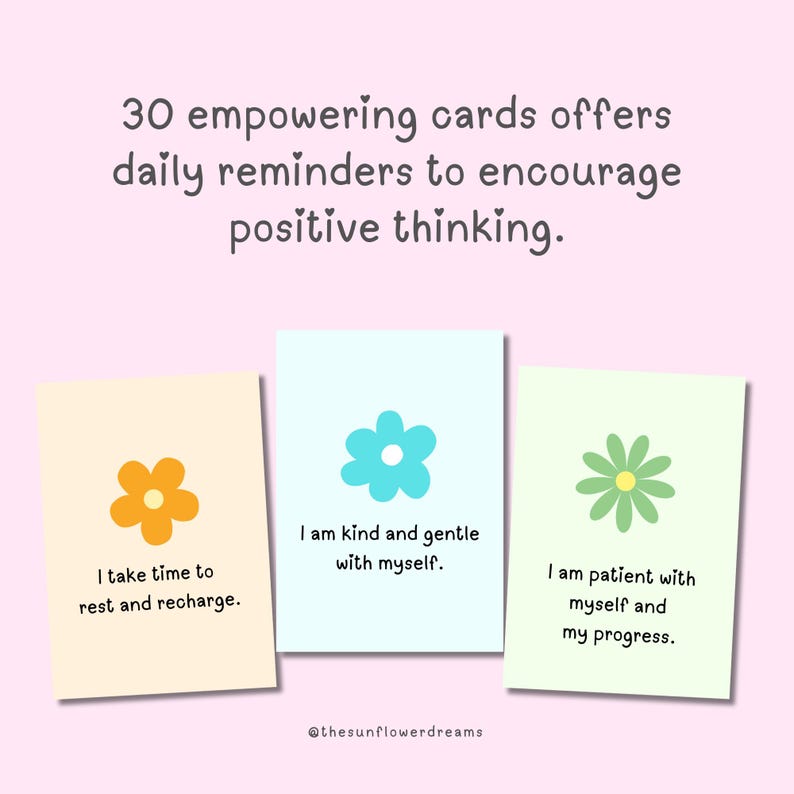 Positive Affirmation Cards, Mindfulness Self-love Prompts (PDF) - Etsy