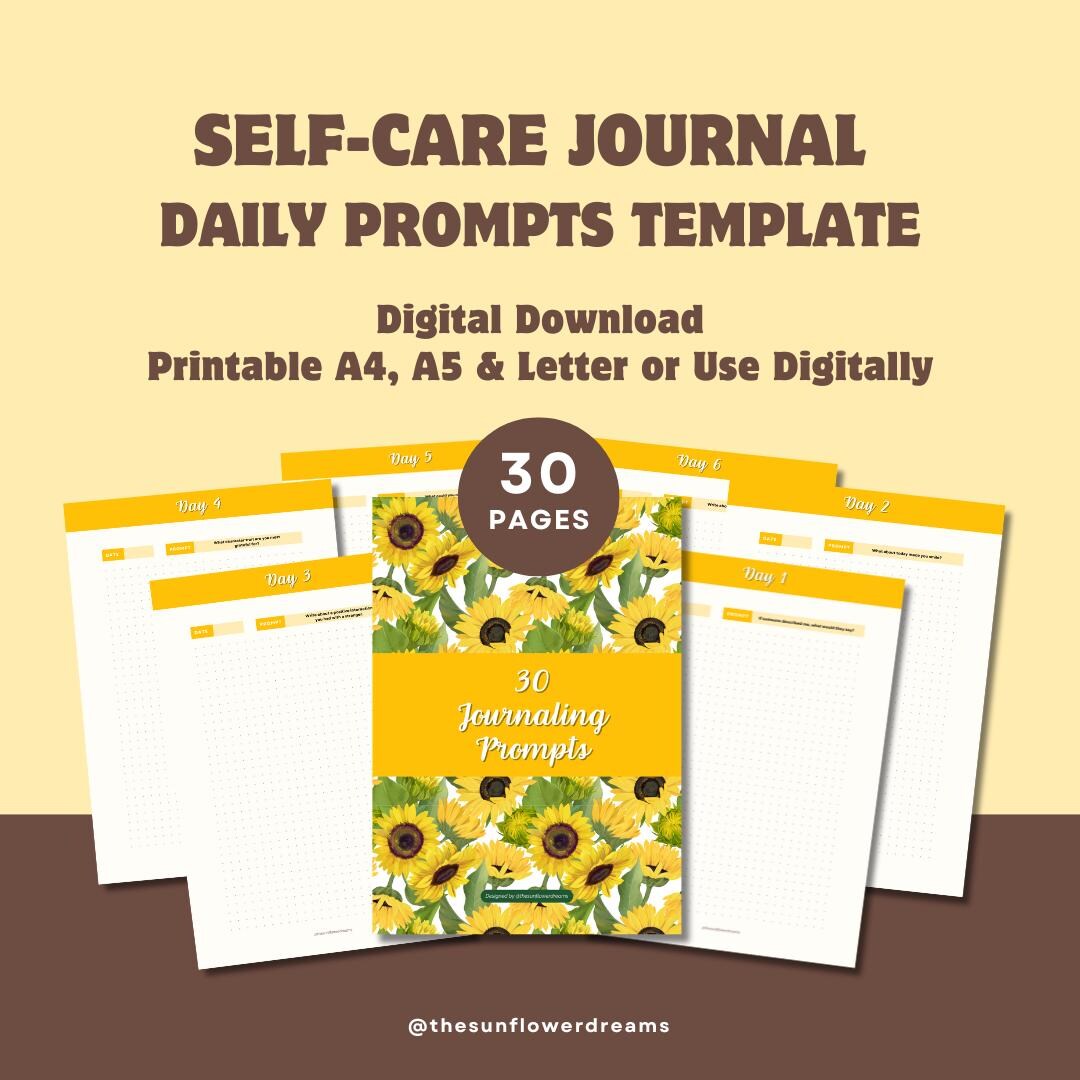 Daily Journal With Prompts Printable, Self-awareness & Mindfulness Gift ...