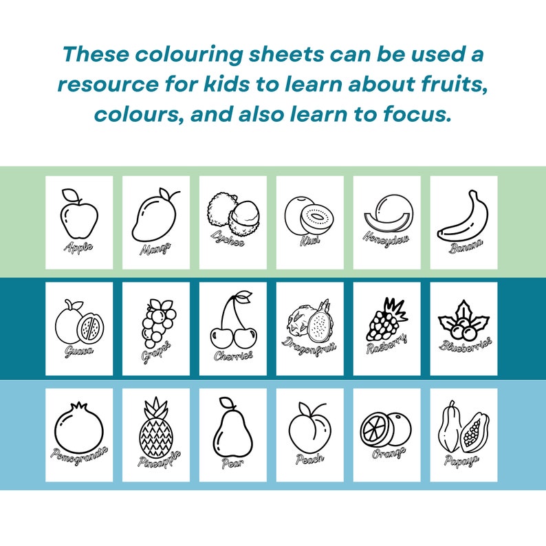 Printable Kids Colouring Pages, Fruits Colouring, Cute Coloring Pages ...