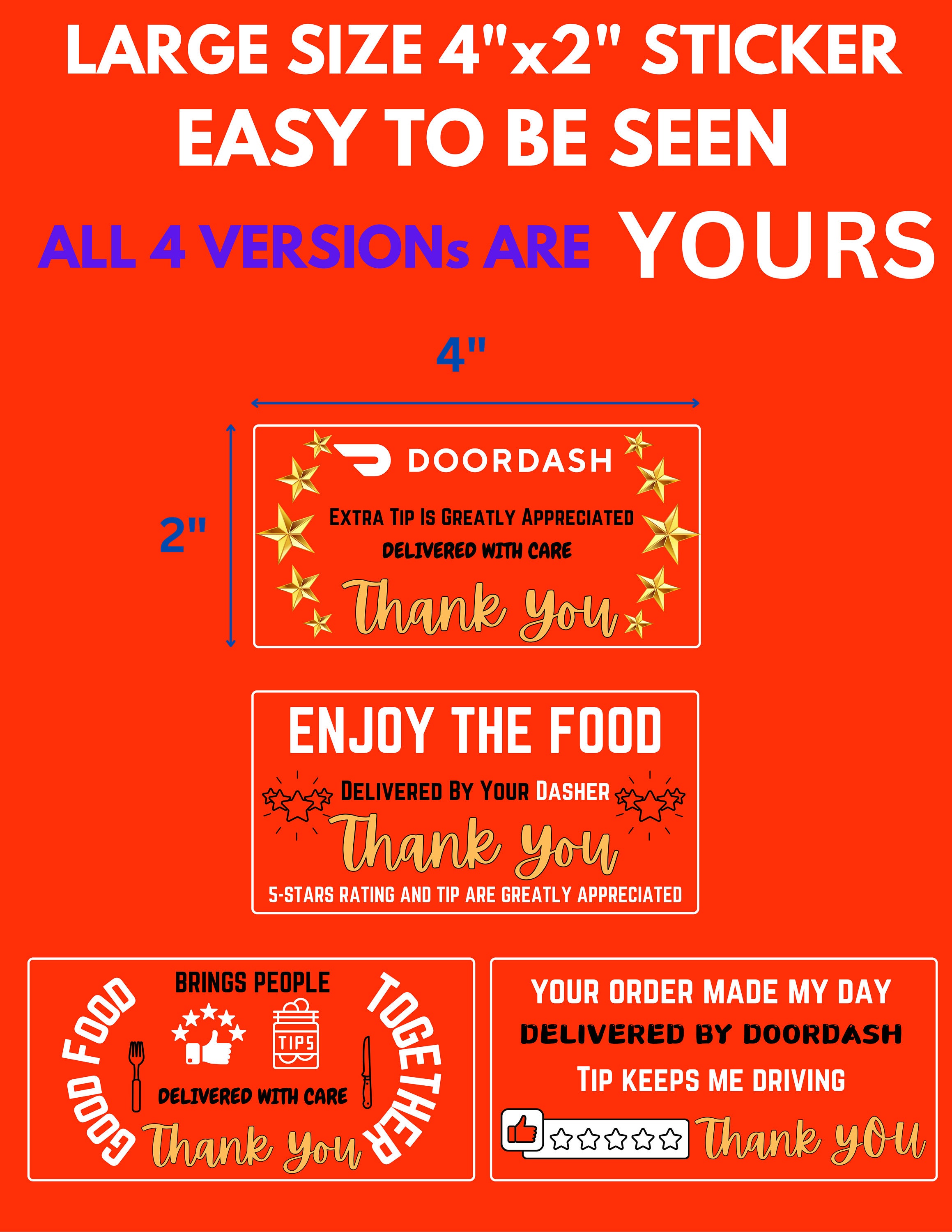 Printable Doordash Sticker | Dasher Cute Sticker | Food Delivery ...