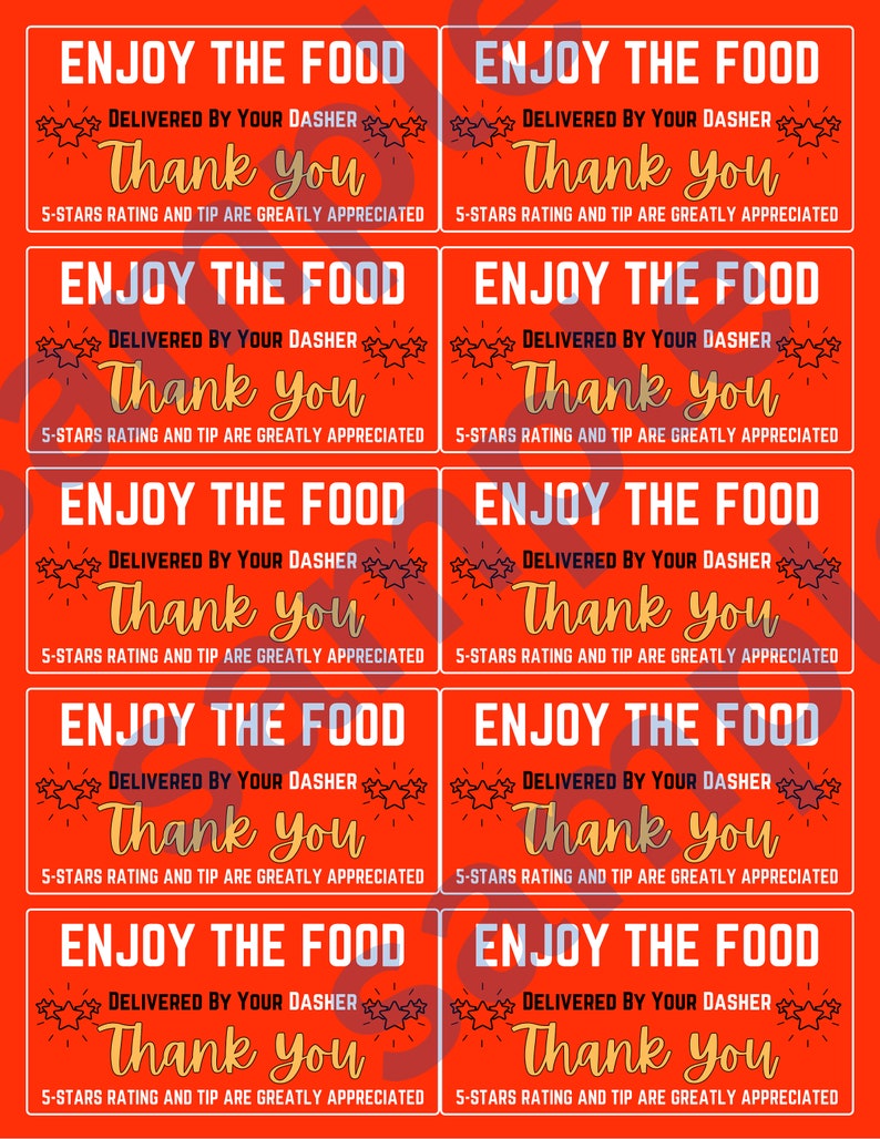 Printable Doordash Sticker | Dasher Cute Sticker | Food Delivery ...