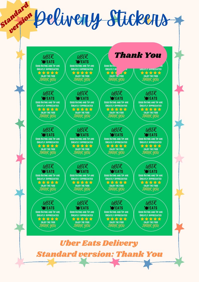 Uber Eats Sticker | Uber Cute Sticker | Food Delivery Sticker ...