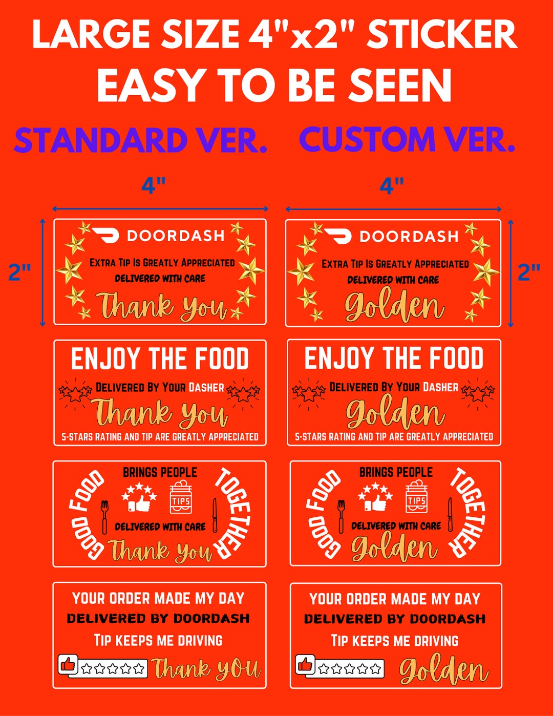 Doordash Sticker | Dasher Sticker | Food Delivery Sticker | Delivery ...